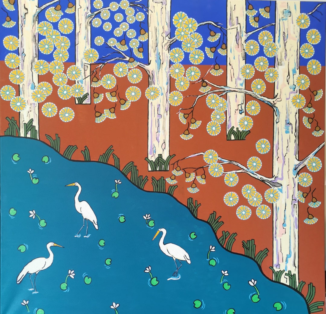 Outback Australia Painting Art. Australian Art. White Herons ...