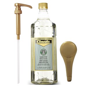 Brand New Starbucks Classic Syrup 1 Liter 33.8 Fl Oz Bottle With A Pump ...