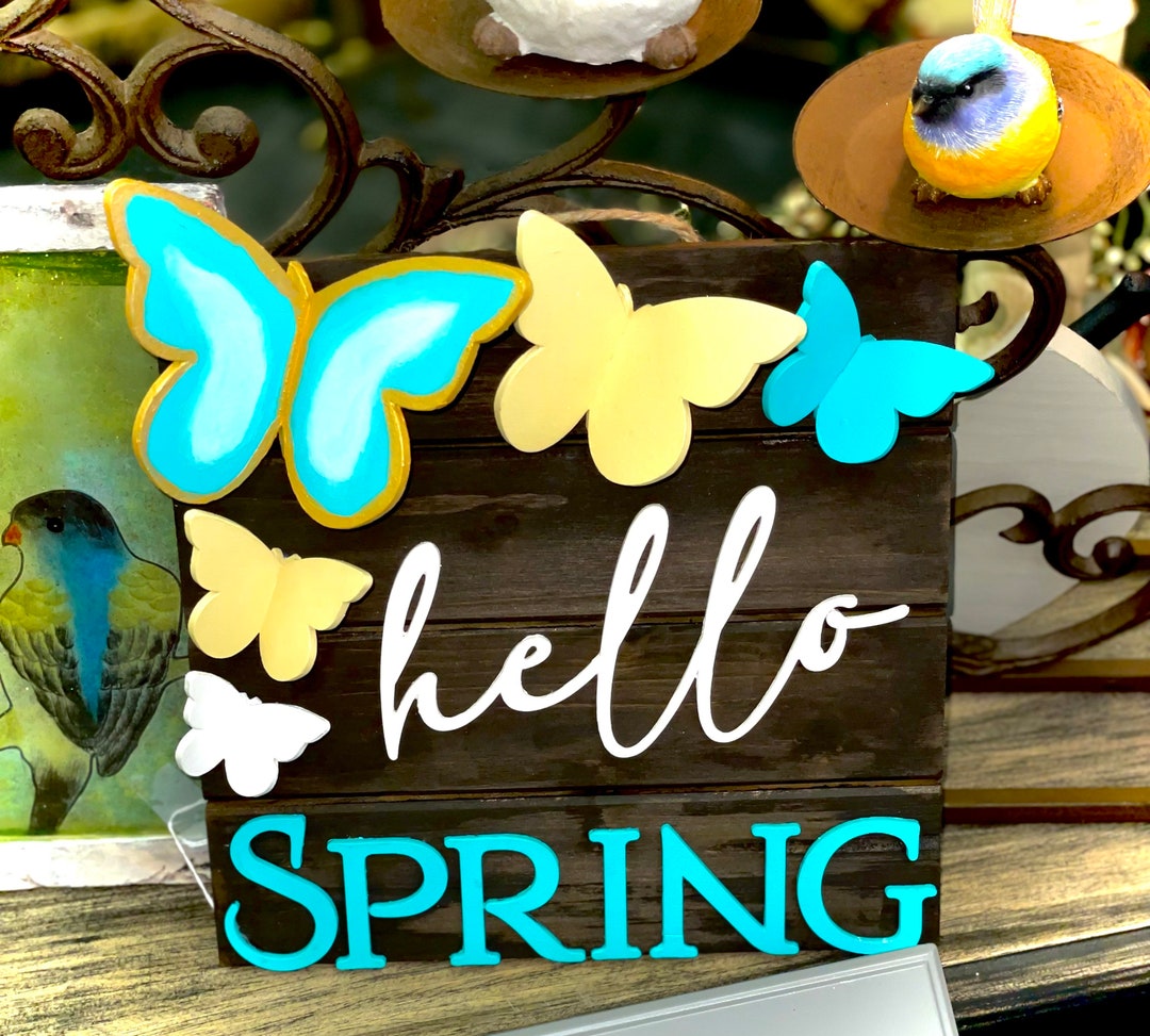 Hello Spring Butterfly Board - Etsy