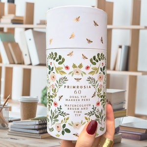 Primrosia 60 Dual Tip Watercolor Markers, Fine and Brush Tips Pens - Etsy