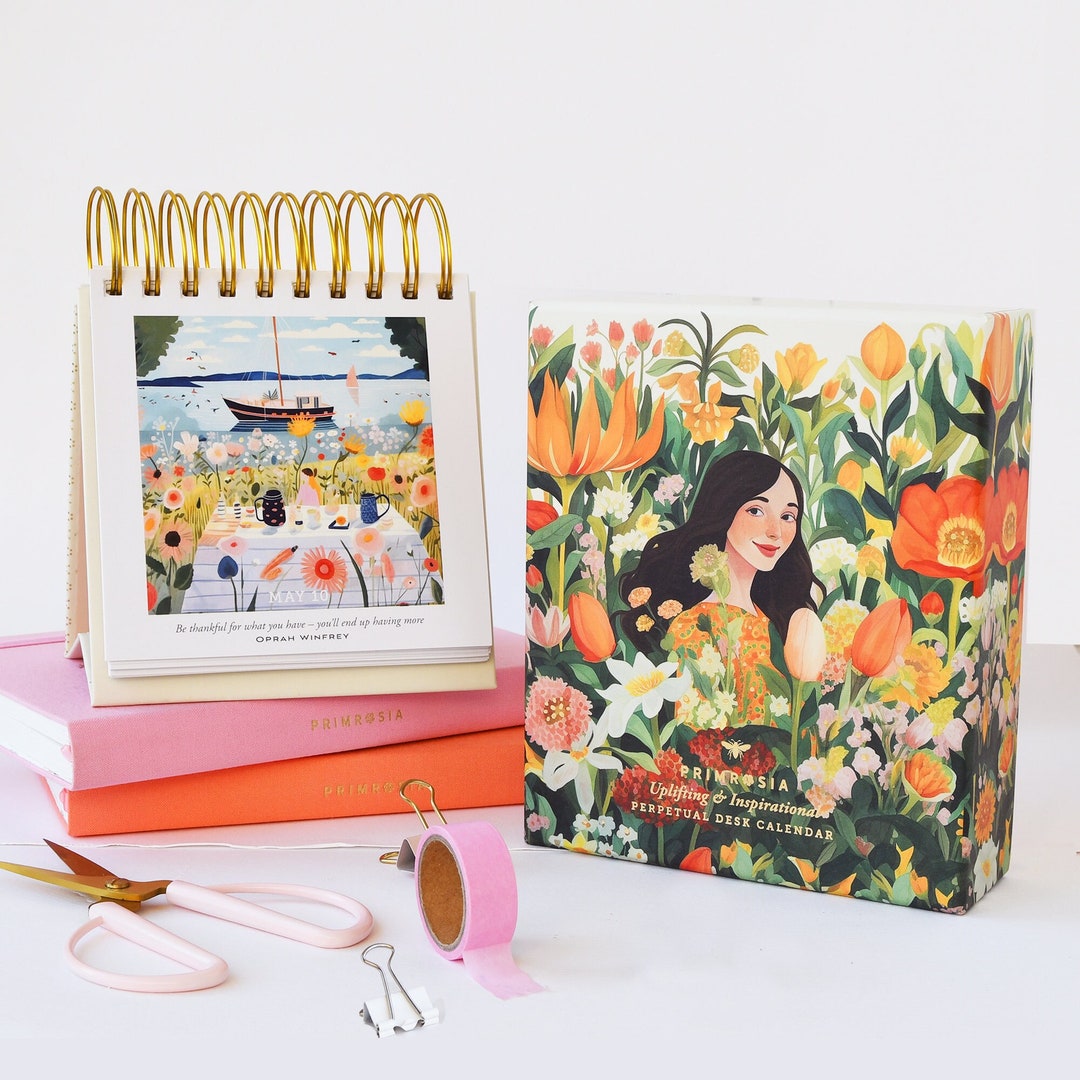 Perpetual and Undated Desk Calendar Flip Easel Stand Daily - Etsy