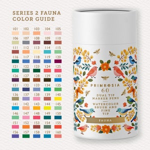 Primrosia Fauna 60 Dual Tip Watercolor Markers, Fine and Brush Tips ...