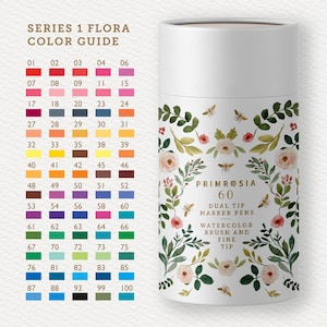 Primrosia 60 Dual Tip Watercolor Markers, Fine and Brush Tips Pens - Etsy