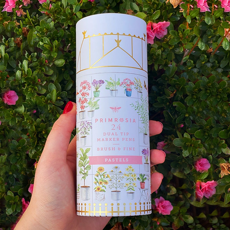 Primrosia 24 Pastel Dual Tip Watercolor Markers Fine and - Etsy