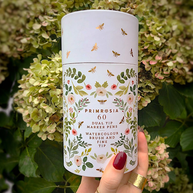 Primrosia 60 Dual Tip Watercolor Markers Fine and Brush Tips - Etsy