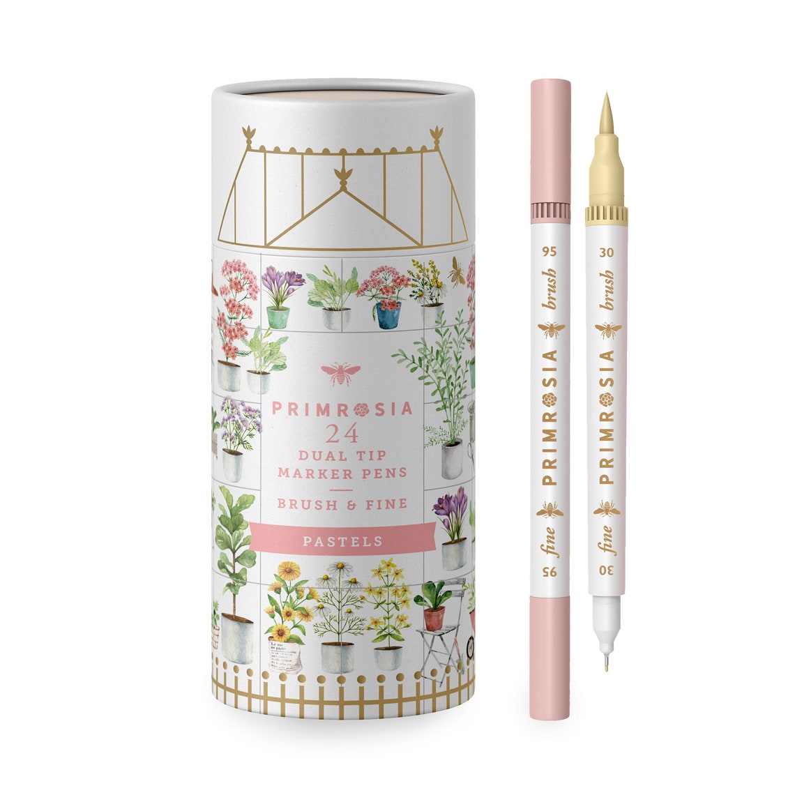 Primrosia 24 Pastel Dual Tip Watercolor Markers Fine and - Etsy