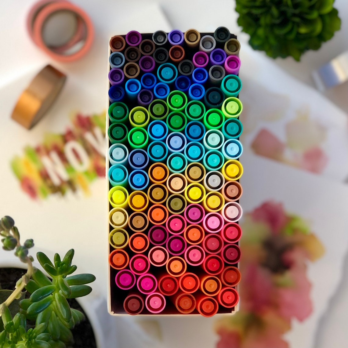 Primrosia 100 Dual Tip Watercolor Markers Fine and Brush Tips - Etsy