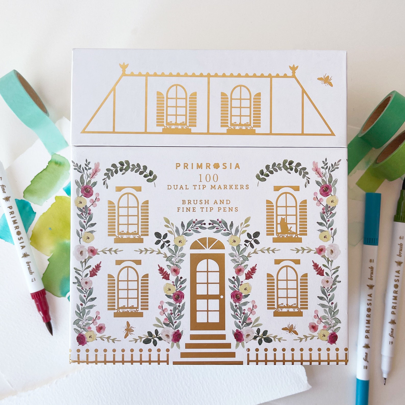 Primrosia 100 Dual Tip Watercolor Markers Fine and Brush Tips - Etsy