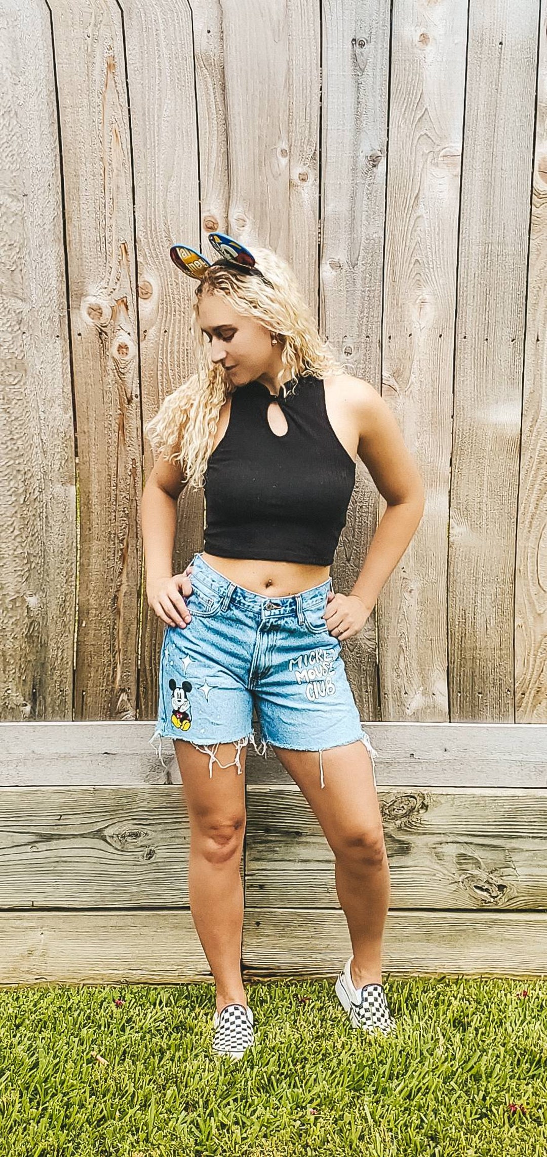 Hand Painted Retro Mickey Inspired Shorts - Etsy