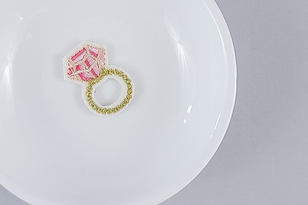 Iron-on Patch | Pink Diamond Ring - Etsy