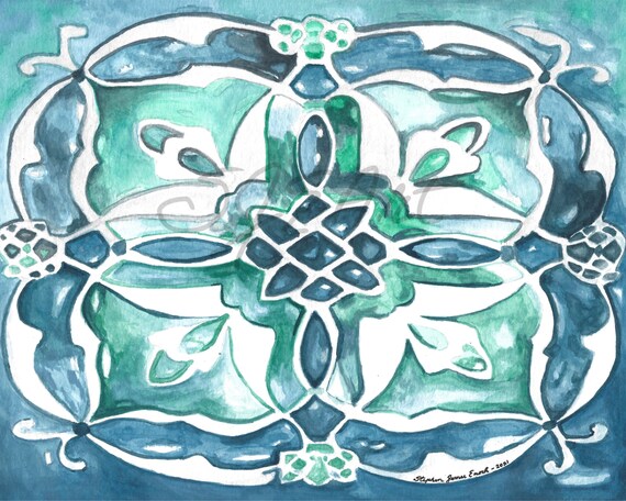 Mosaic Tile Print - Etsy