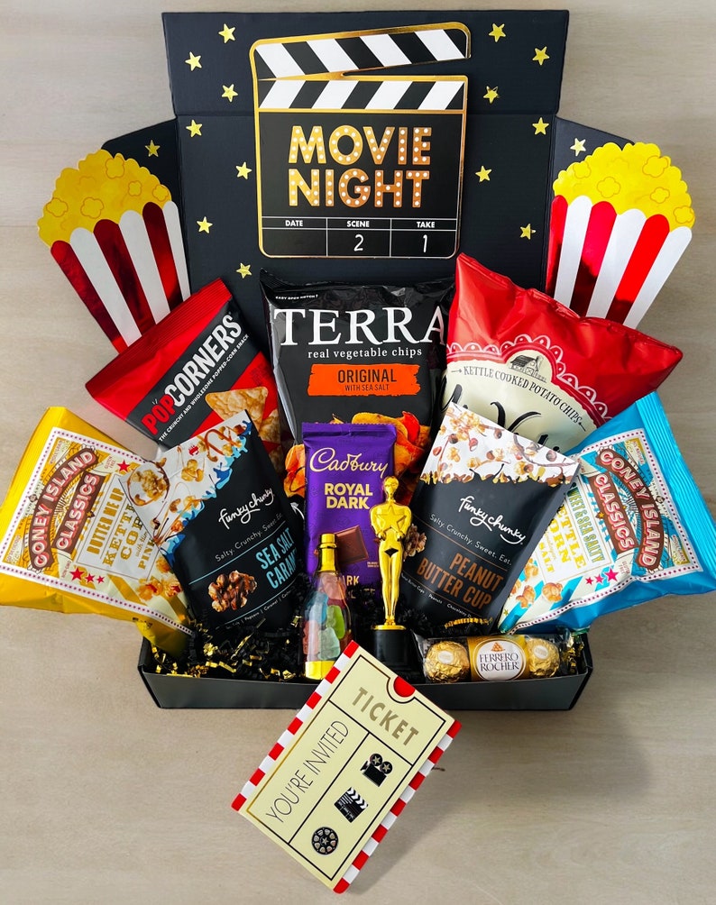 Movie Night Gift Box, at Home Movie Night, Gourmet Popcorn, Corporative ...
