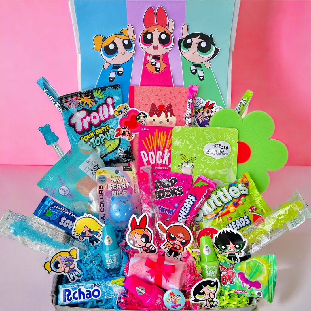 Power Puff Gift Basket, Power Girl Stickers, Powerpuff Gifts, Girl ...