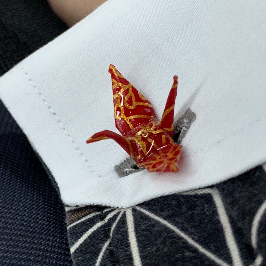 Lacquered Origami Crane Cufflinks - Etsy