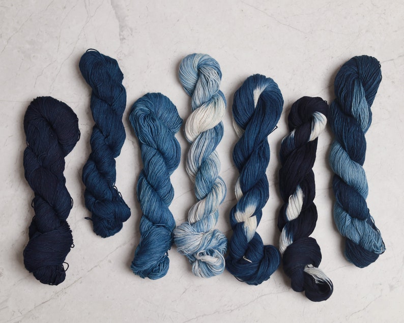 Indigo Natural Plant Dyed Raw Sashiko Thread - Standard Thickness, 100 ...