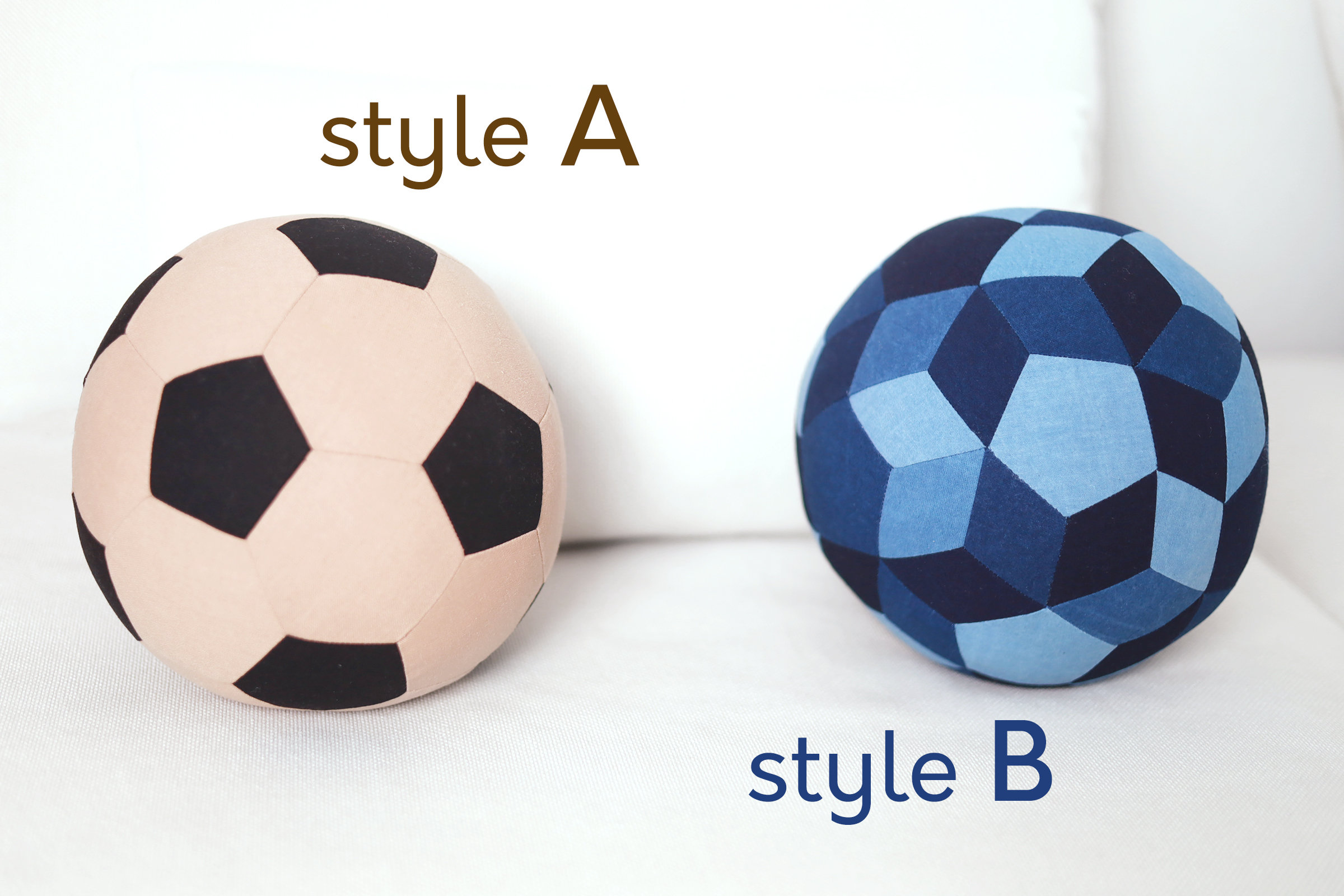 Fabric Football Sewing Pattern: Round Ball Cushion, 2 Styles (PDF ...