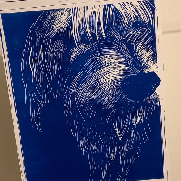 Dog Lino Print - Etsy