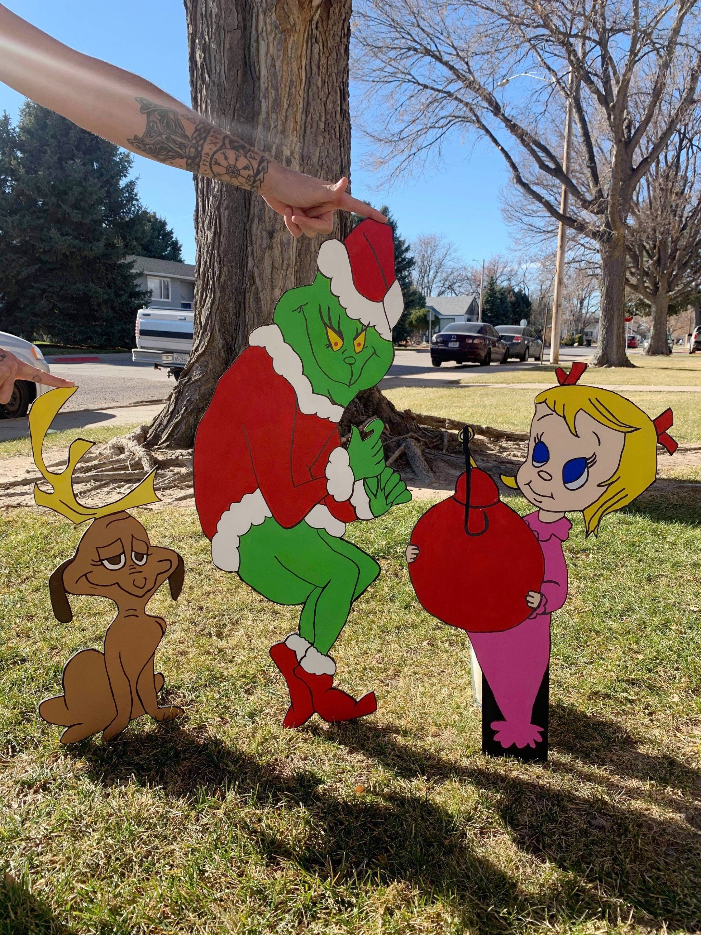 The Grinch set Yard Decor/ Home Decor | Etsy