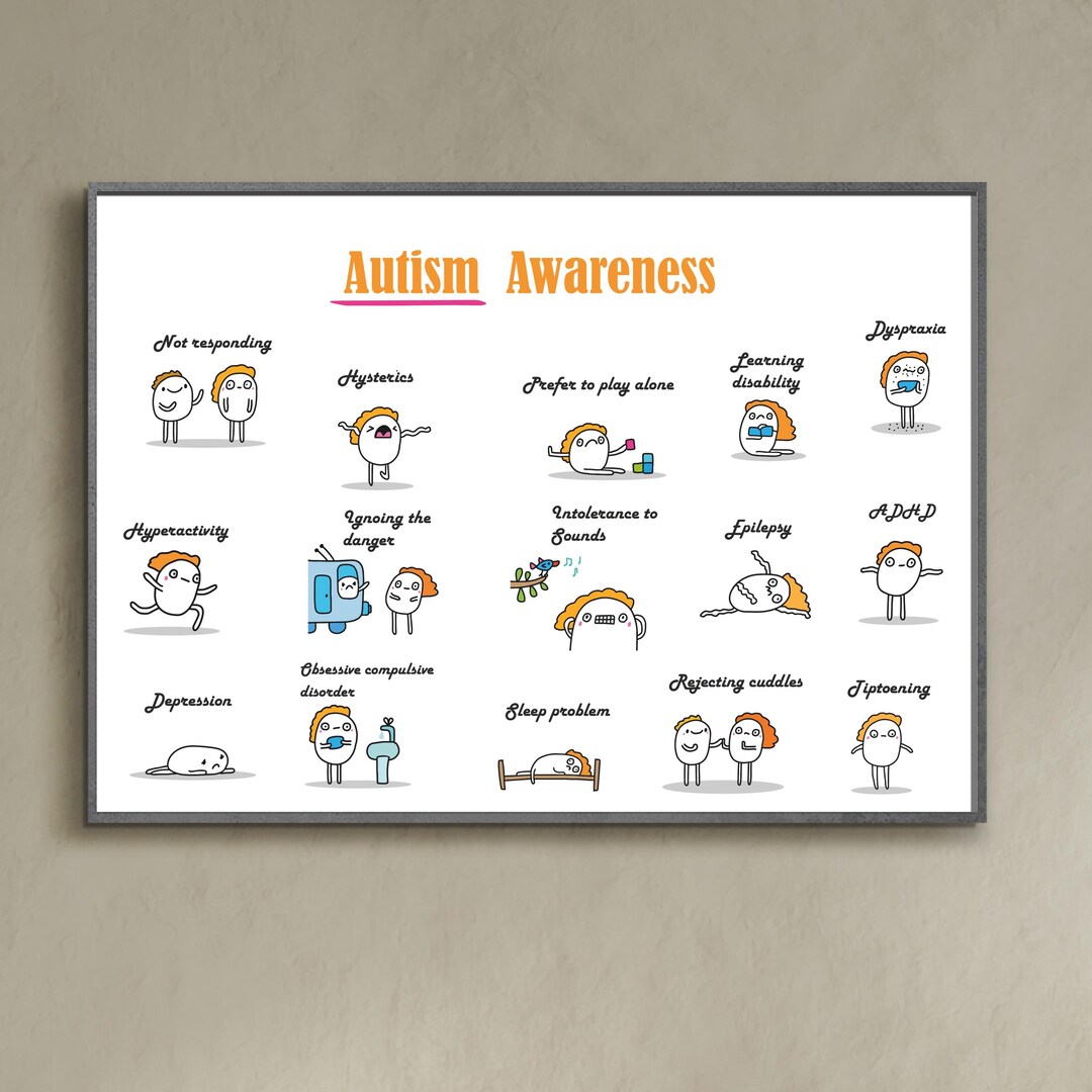Autism Awareness Art | Hand-drawn Symptom Illustrations | Cartoon Comic ...