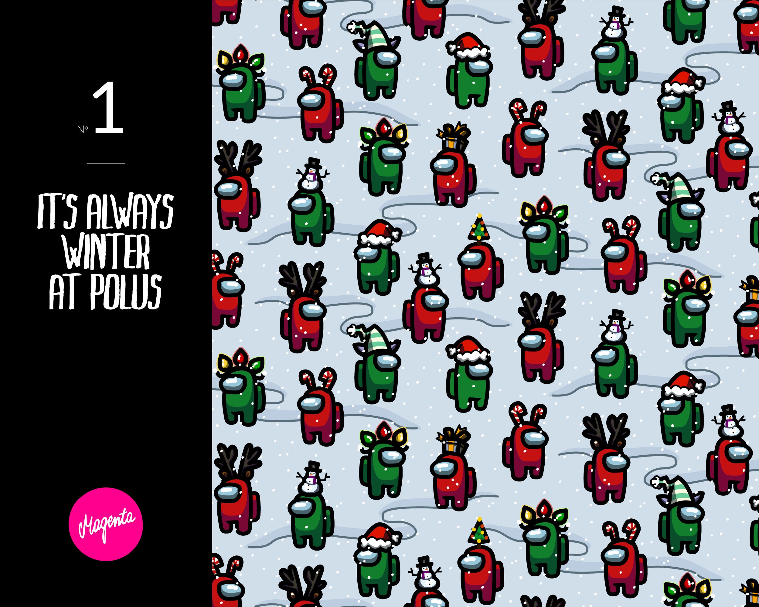 Among Us Inspired X-mas Patterns Beautiful Seamless Full | Etsy