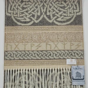 Calzeat Made in Scotland Jacquard Woven Viking Runic Natural Scarf - Etsy