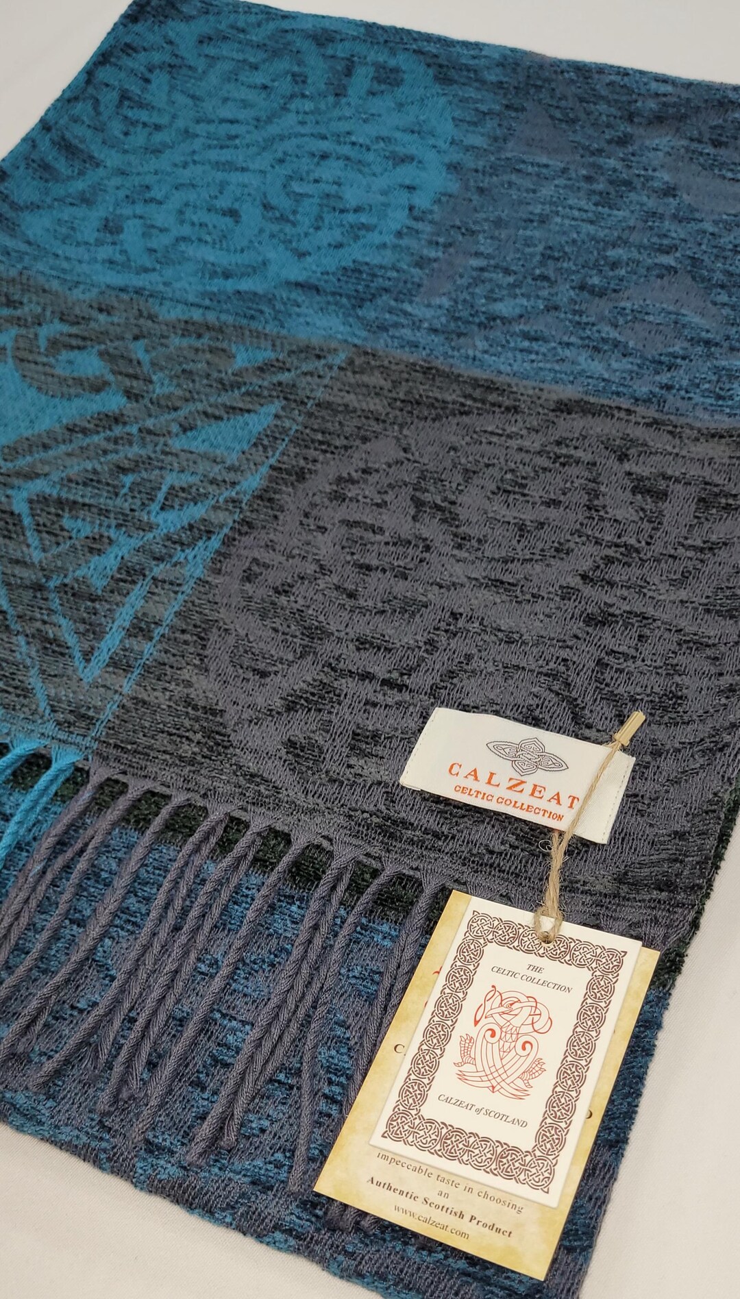 Calzeat Made in Scotland Jacquard Woven Celtic Knot Skye Wrap - Etsy