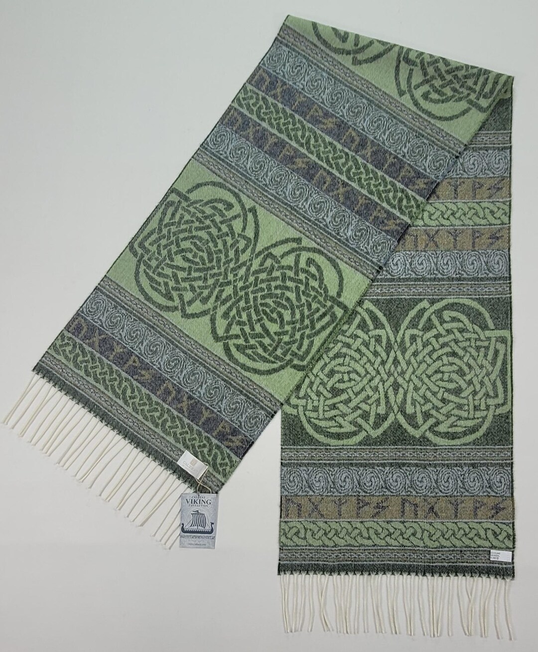 Calzeat Made in Scotland Jacquard Woven Viking Runic Meadow Scarf - Etsy