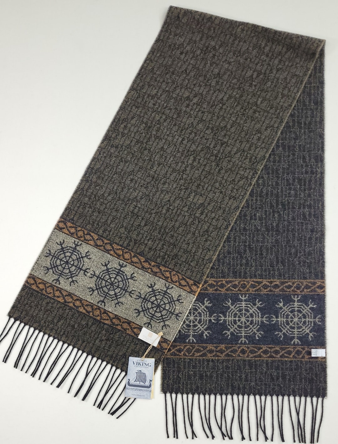 Calzeat Made in Scotland Jacquard Woven Viking Helm of Awe Oakwood ...