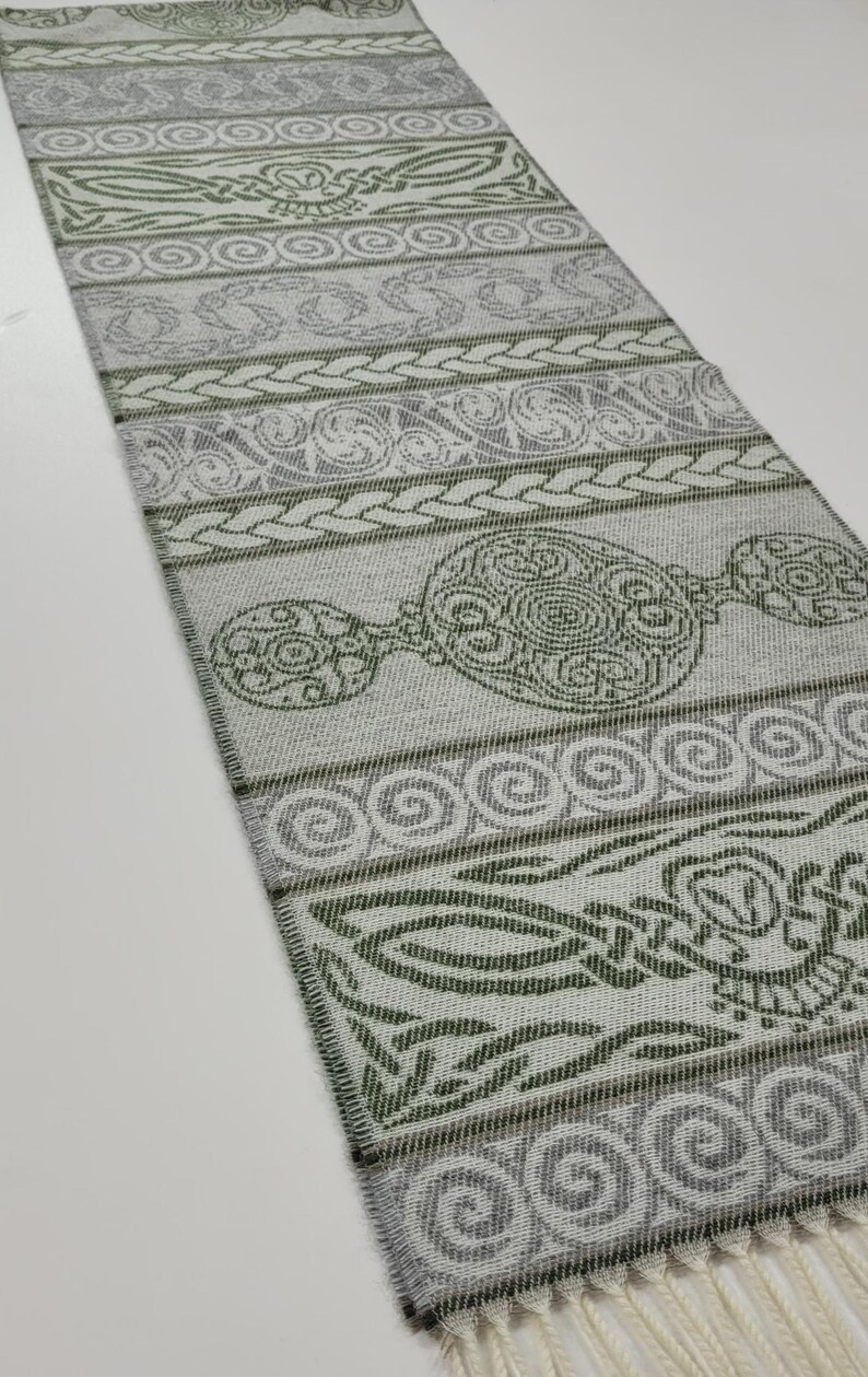 Calzeat Made in Scotland Jacquard Woven Celtic Owl Pine Scarf - Etsy