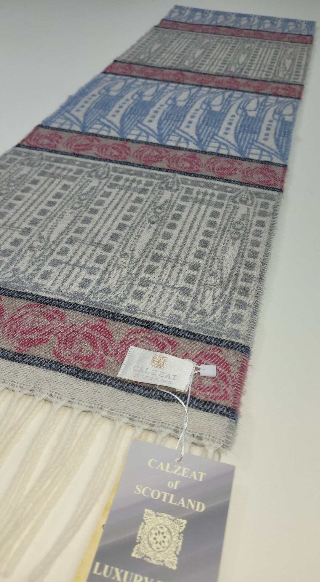 Calzeat Made in Scotland Jacquard Woven Mackintosh Rose Stripe - Etsy