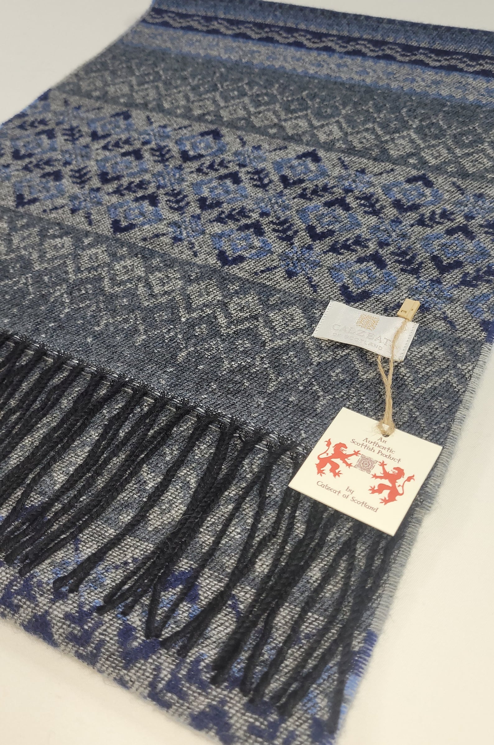 Calzeat Made in Scotland Jacquard Woven Esk Fairisle Scarf - Etsy