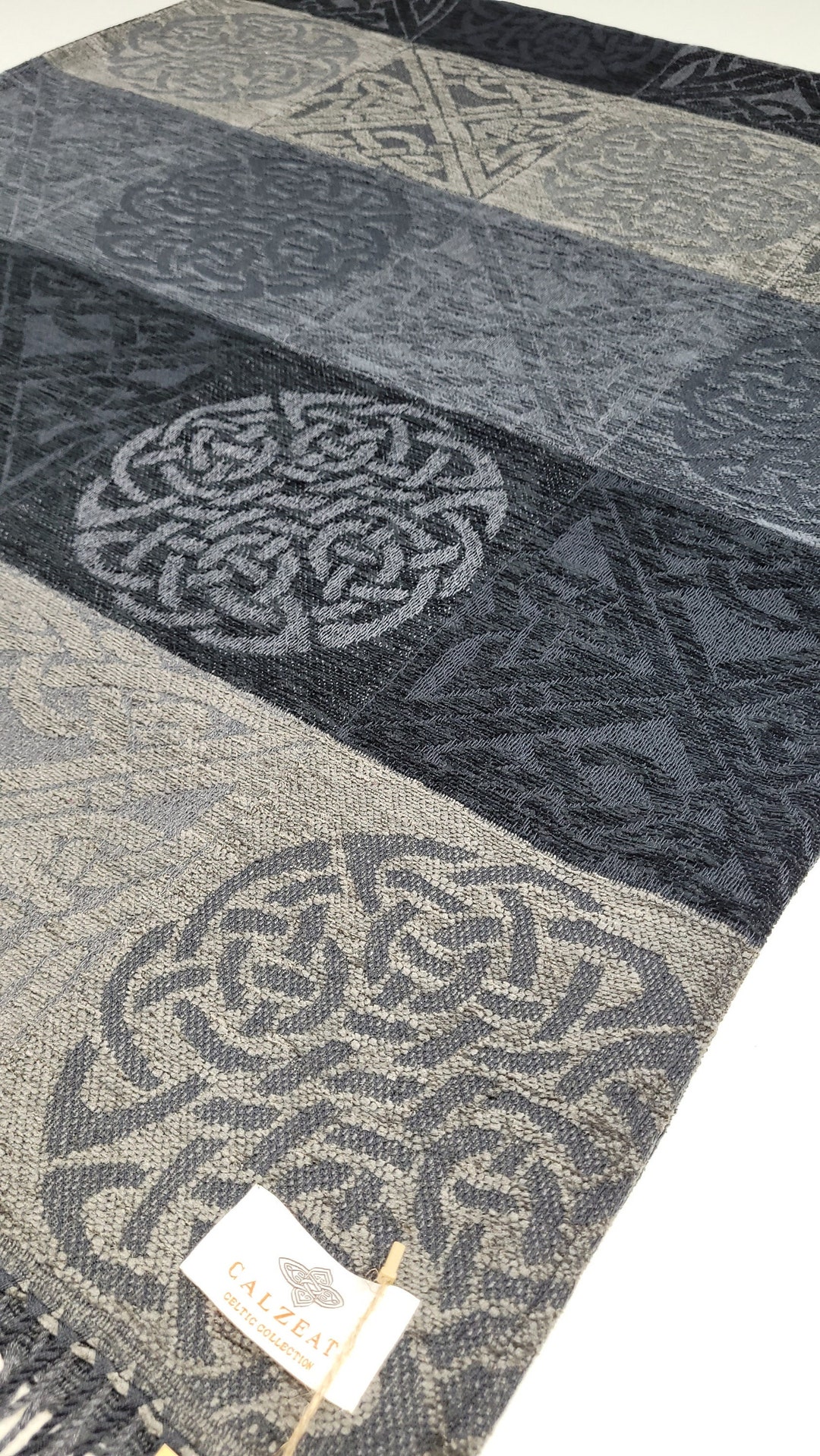 Calzeat Made in Scotland Jacquard Woven Celtic Knot Ash Throw - Etsy