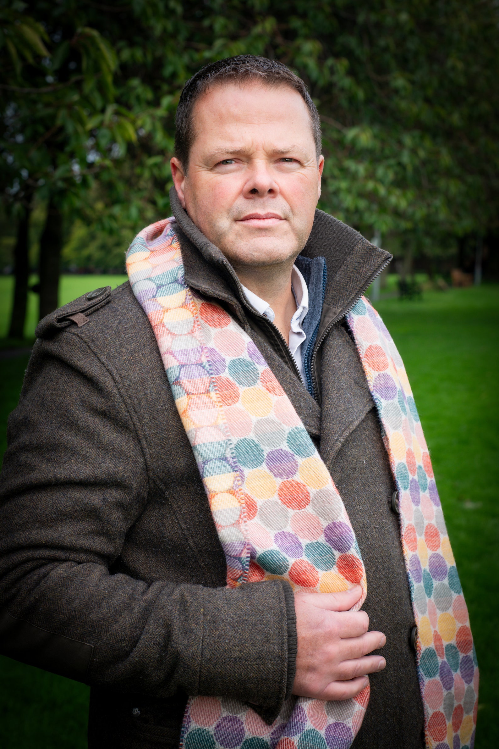 Calzeat Made in Scotland Jacquard Woven Rainbow Large Circles Scarf - Etsy