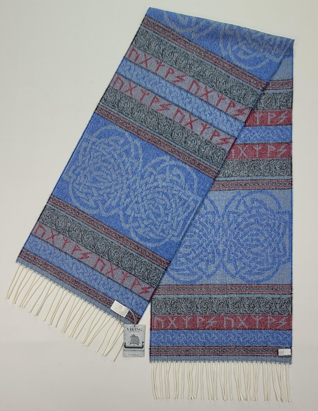 Calzeat Made in Scotland Jacquard Woven Viking Runic Battle Scarf - Etsy