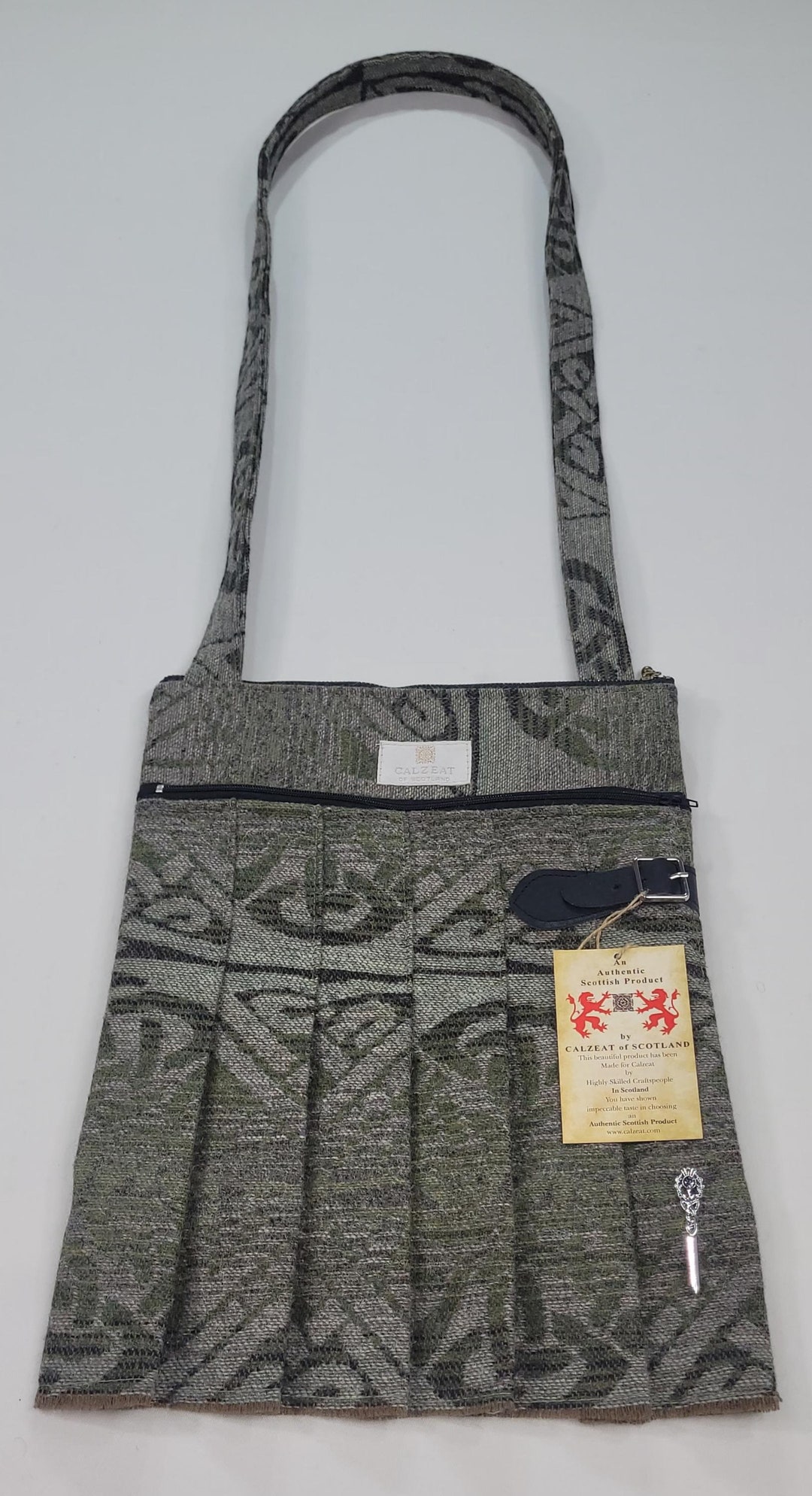 Calzeat Fabric Celtic Fern Kilt Bag Made by Teeny Tartans - Etsy