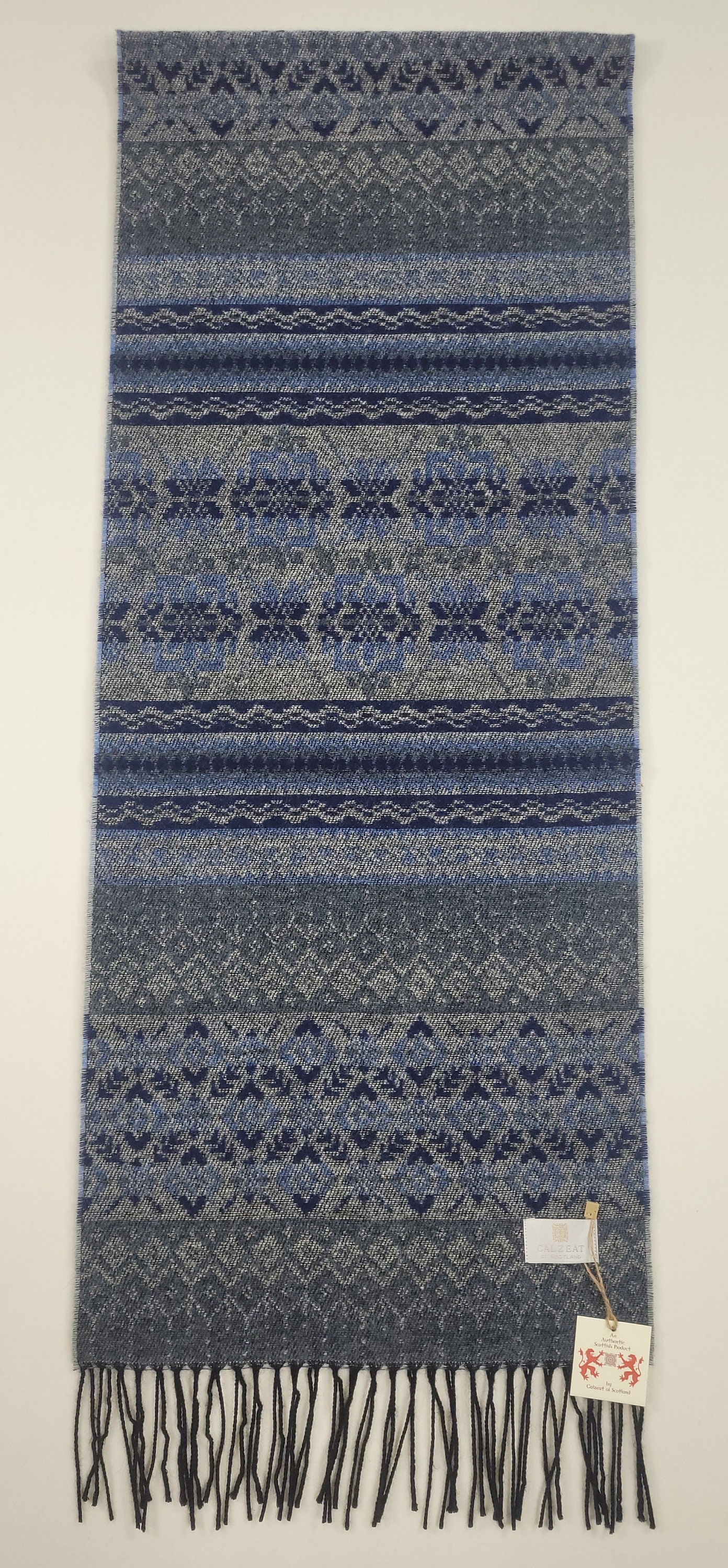 Calzeat Made in Scotland Jacquard Woven Esk Fairisle Scarf - Etsy