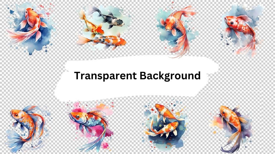 Exquisite Koi Fish Clip Art, Watercolor Fish Illustration High Quality ...