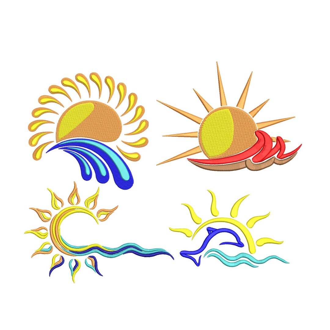 Sun Embroidery Designs Bundle, Boho Sun Machine Embroidery Designs, Sun ...