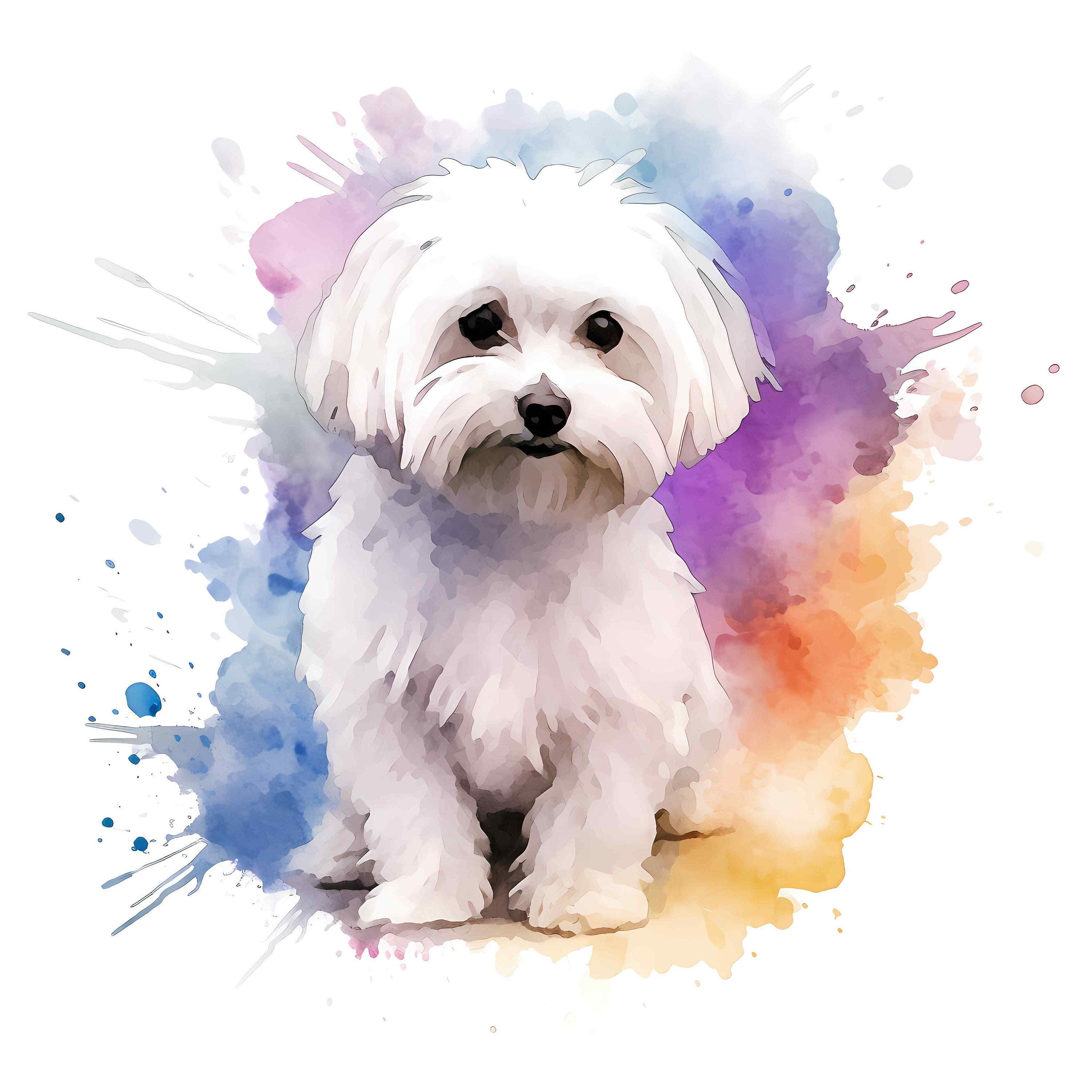 Darling Maltese Dog Clip Art Watercolor Dog Face Clipart - Etsy