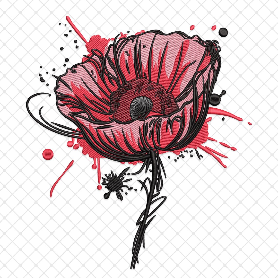 Poppy Machine Embroidery Designs, Poppy Embroidery Pattern File ...