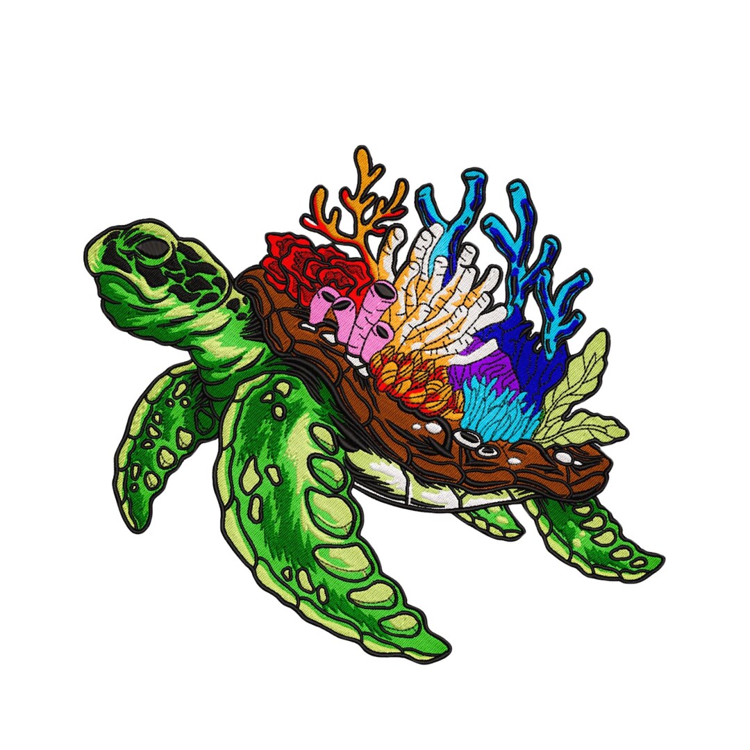 Sea Turtle Machine Embroidery Design, Ocean Animal Machine Embroidery ...