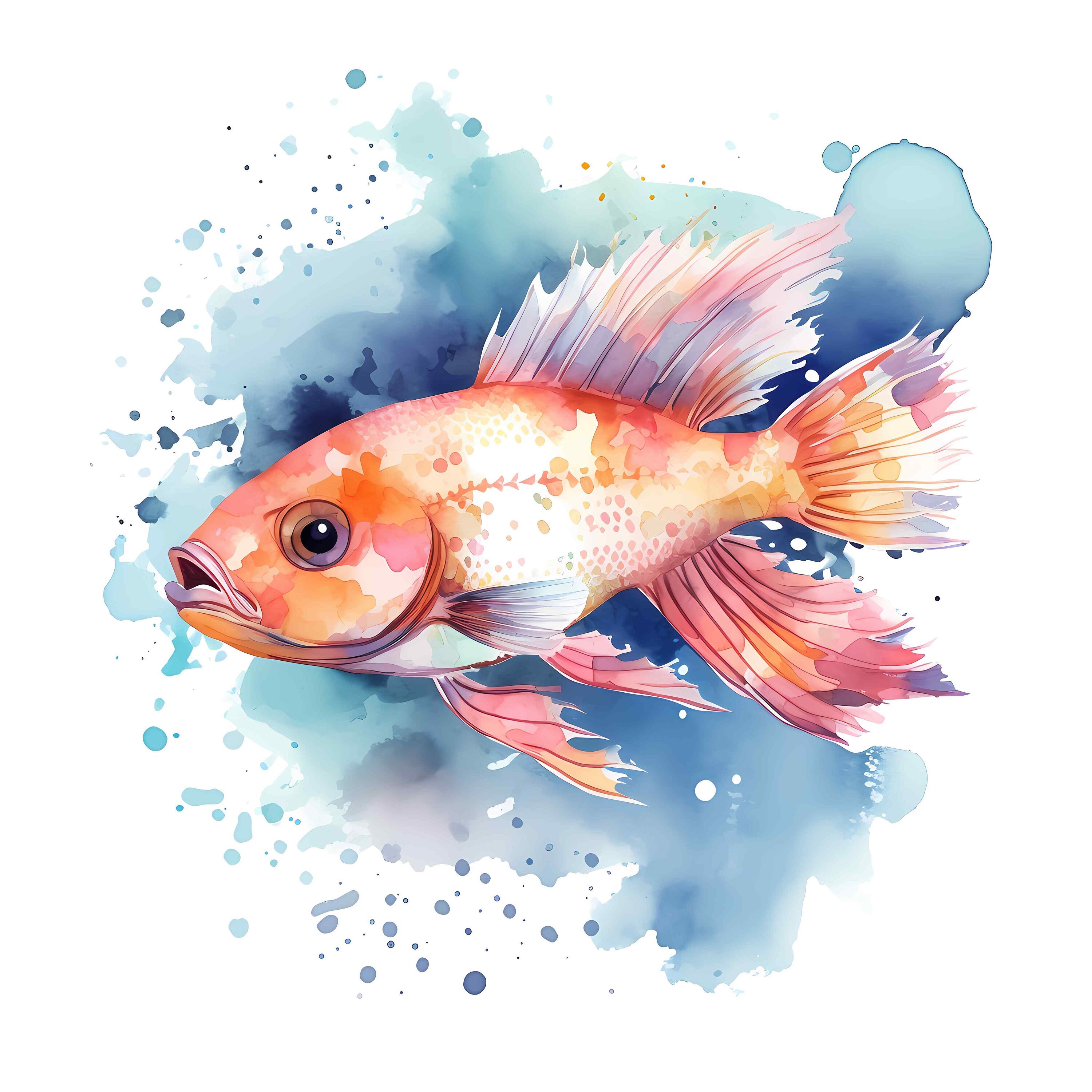 Wondrous Molly Fish Clip Art Watercolor Fish Illustration - Etsy