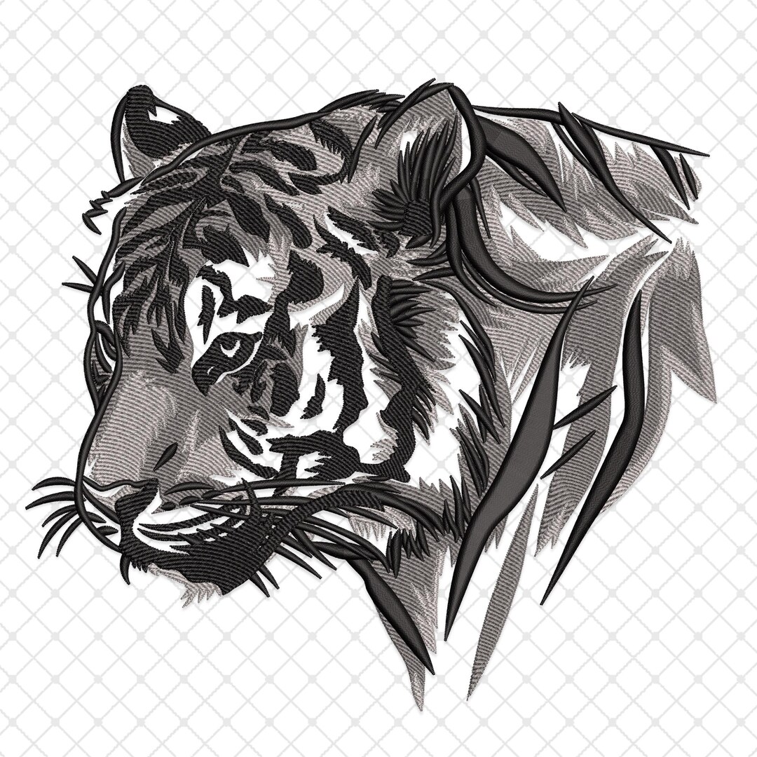 Tiger Machine Embroidery Design, Jungle Tiger Machine Embroidery, Tiger ...