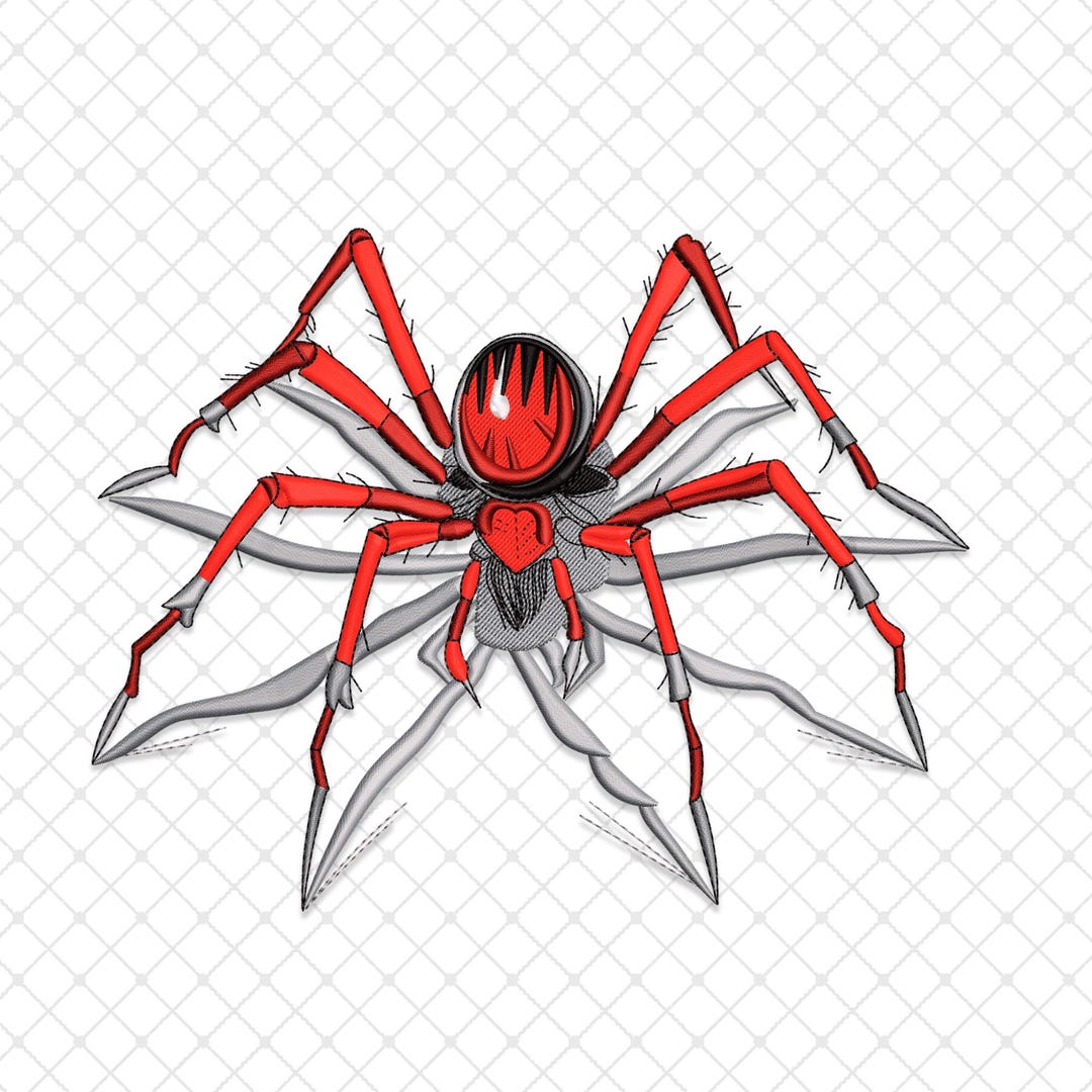Charming Red Spider Embroidery Design, Halloween Spider Machine ...