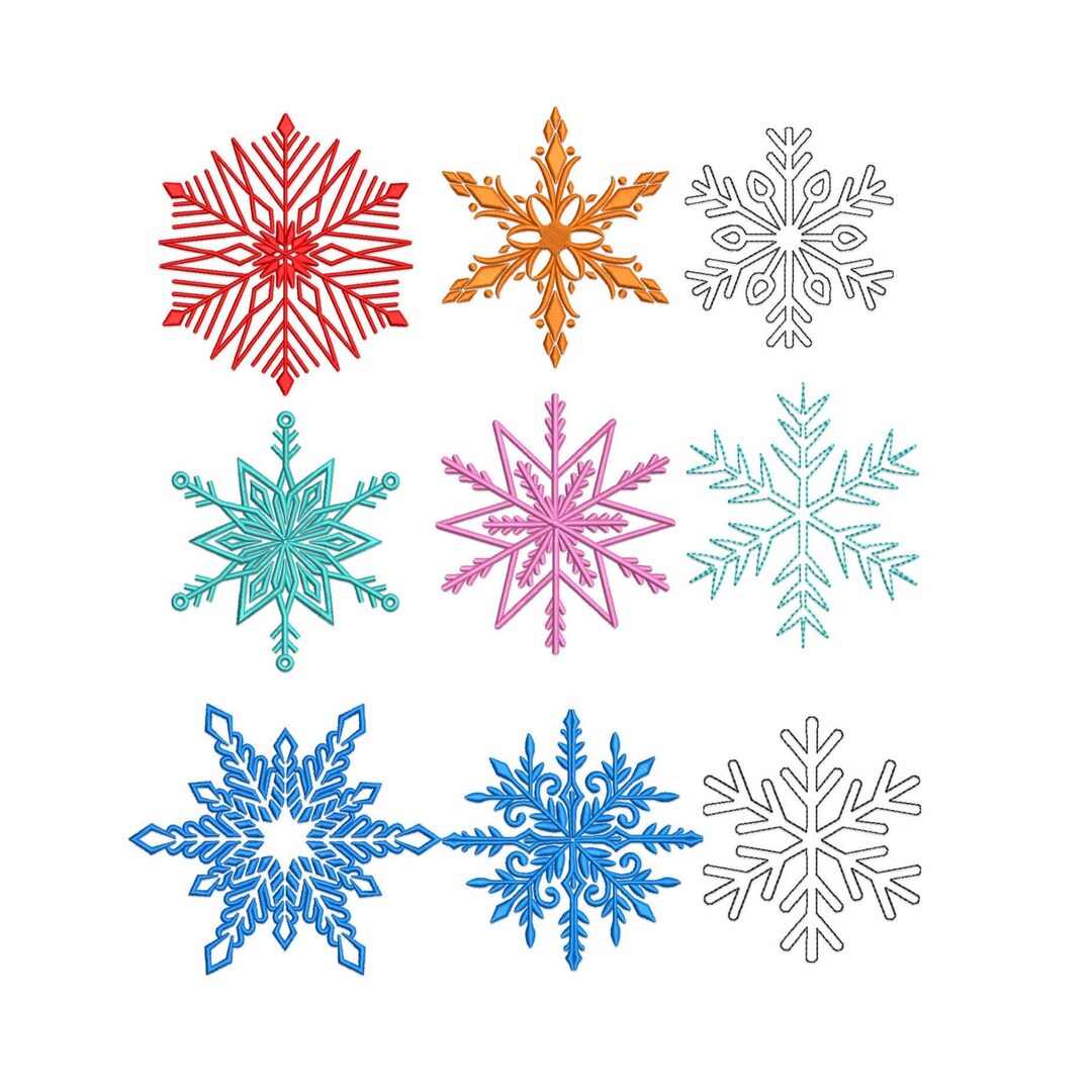 Snowflakes Embroidery Design Bundle. Snowflake Machine Embroidery ...