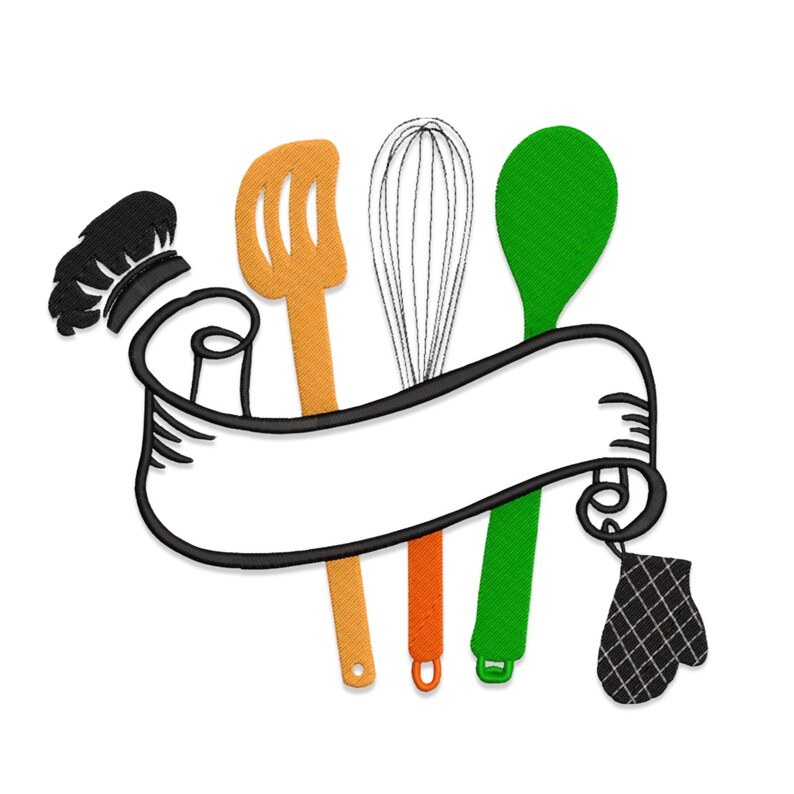 Kitchen Utensils Split Embroidery Design, Baking Tools Embroidery ...