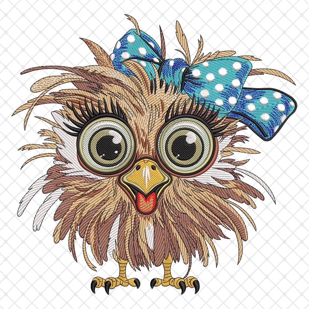 Crazy Chicken Embroidery Design, Farm Animal Embroidery, Cartoon ...