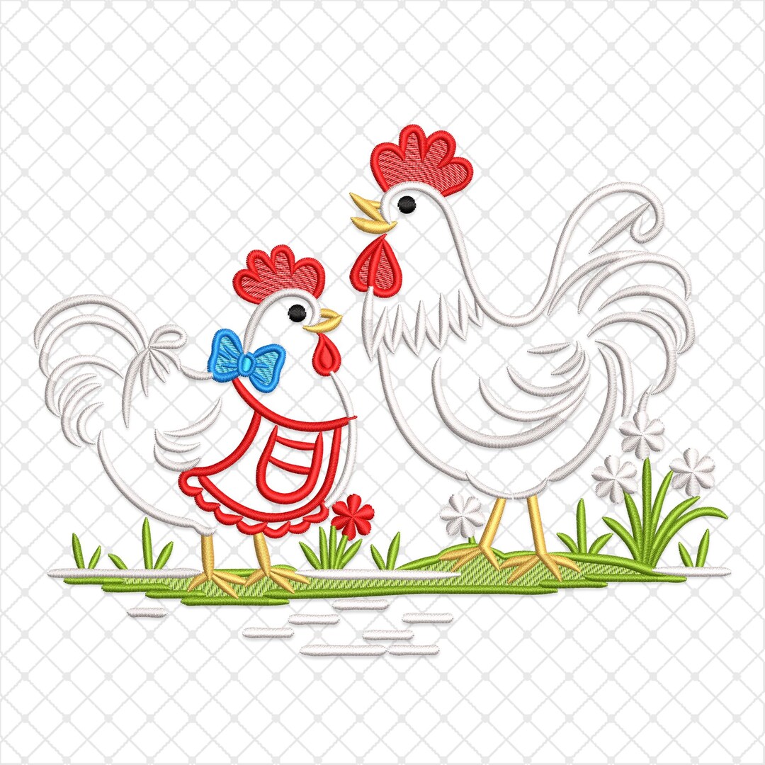 Chicken Embroidery Designs, Animal Pattern for Machine Embroidery, Hen ...