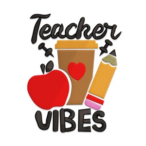 Teacher Embroidery Designs Bundle, School Machine Embroidery Collection ...