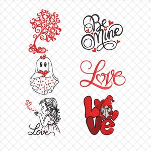 Valentine Love Embroidery Design Bundle, Be Mine Machine Embroidery ...